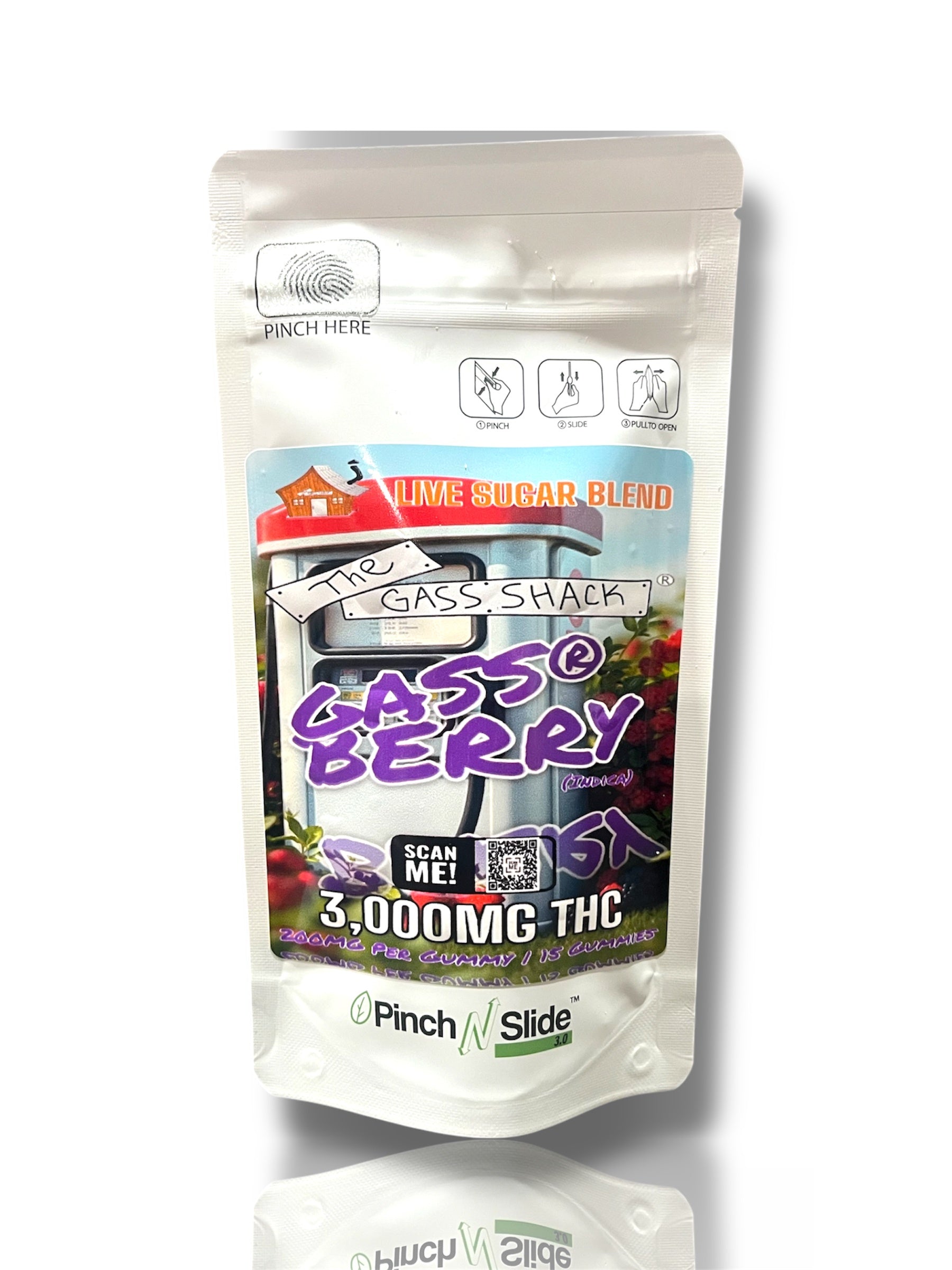 Gass Berry Gass Shack®️ 3,000MG Gummies [Indica] (15ct-200mg/Each ...